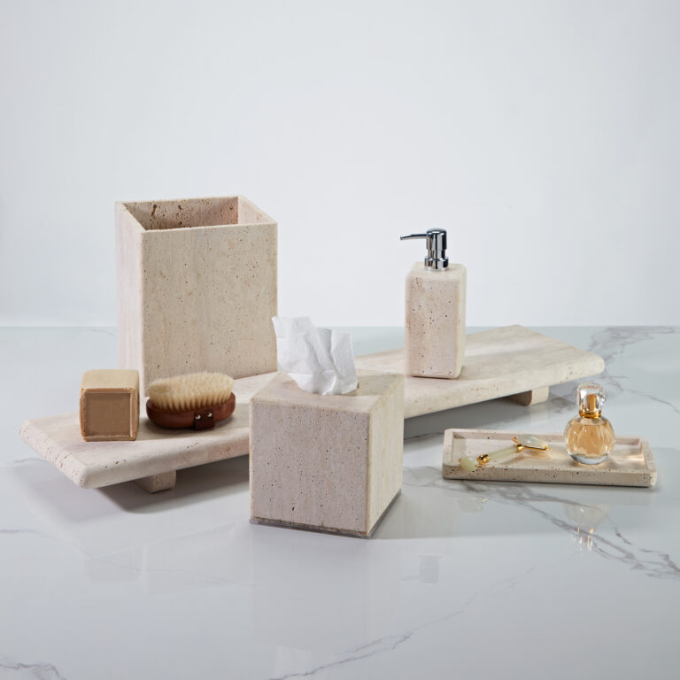 Travertine Bath Accessories - Eastelm